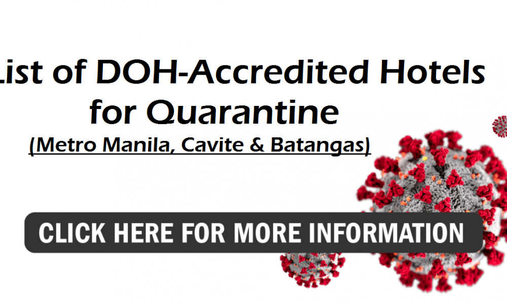 List of DOH-Accredited Hotels for Quarantine in Metro Manila, Cavite ...